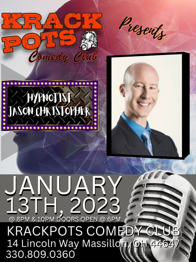 Hypnotist Jason Christopher at Krackpots Comedy Club, Massillon, Friday ...