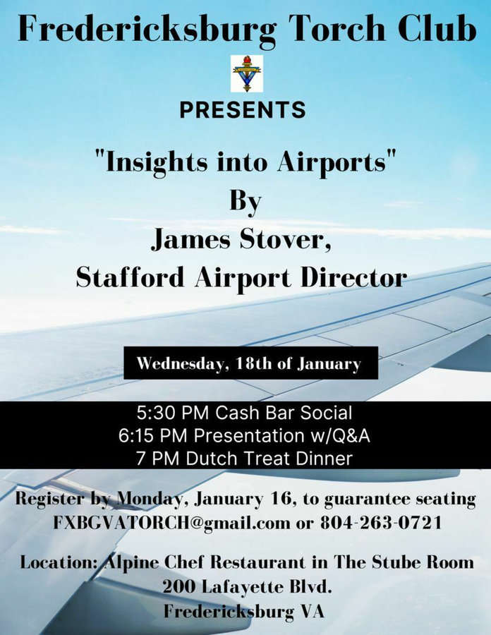 Insights into Airports, by Jim Stover at the Fxbg Torch Jan. Mtg, 1/18 ...